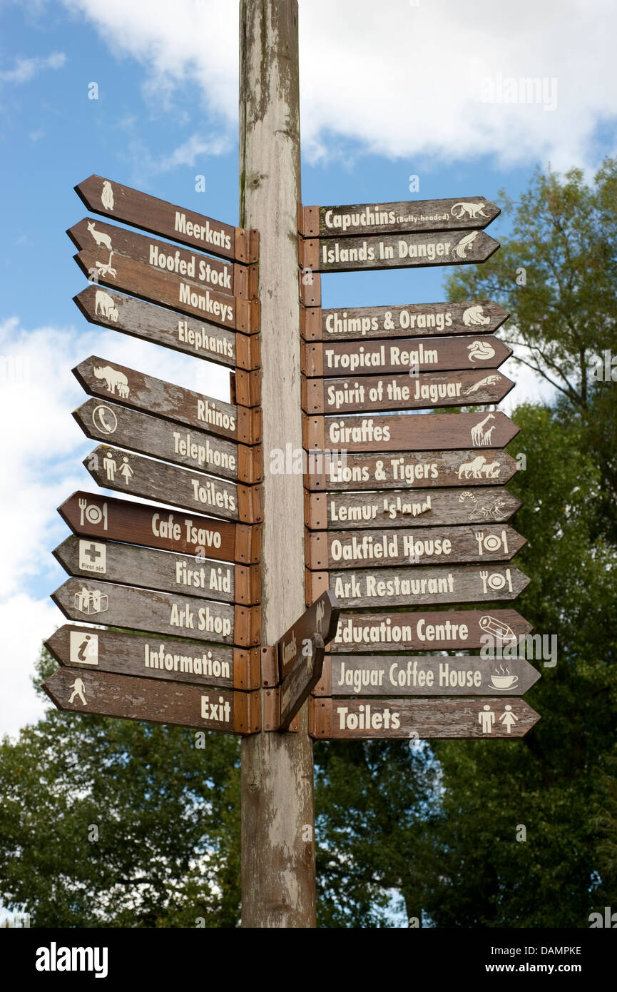 Zoo Signs Animals Birds Fish Zoological Gardens Stock Photo - Alamy