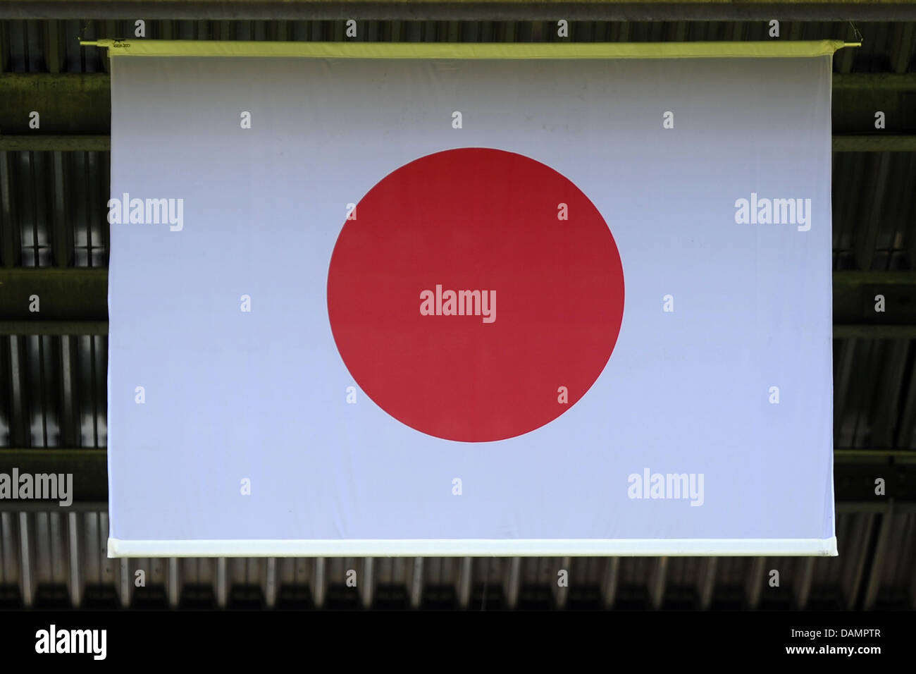 The Japanese flag is pictured at a match between Japan and New Zealand ...