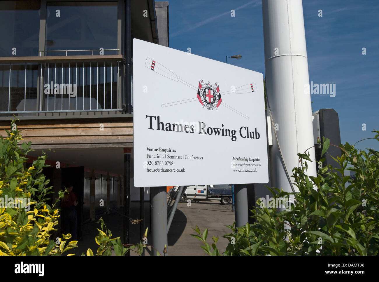 entrance sign for thames rowing club, putney, southwest london, england ...