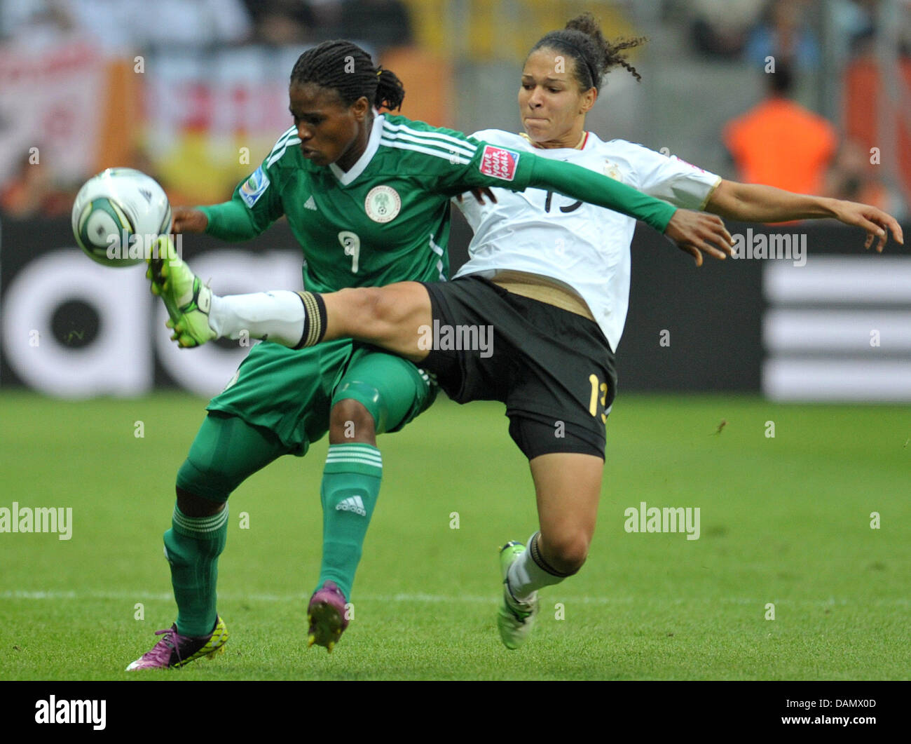 Germany's Celia Okoyino da Mbabi (R) against Nigeria's Desire ...