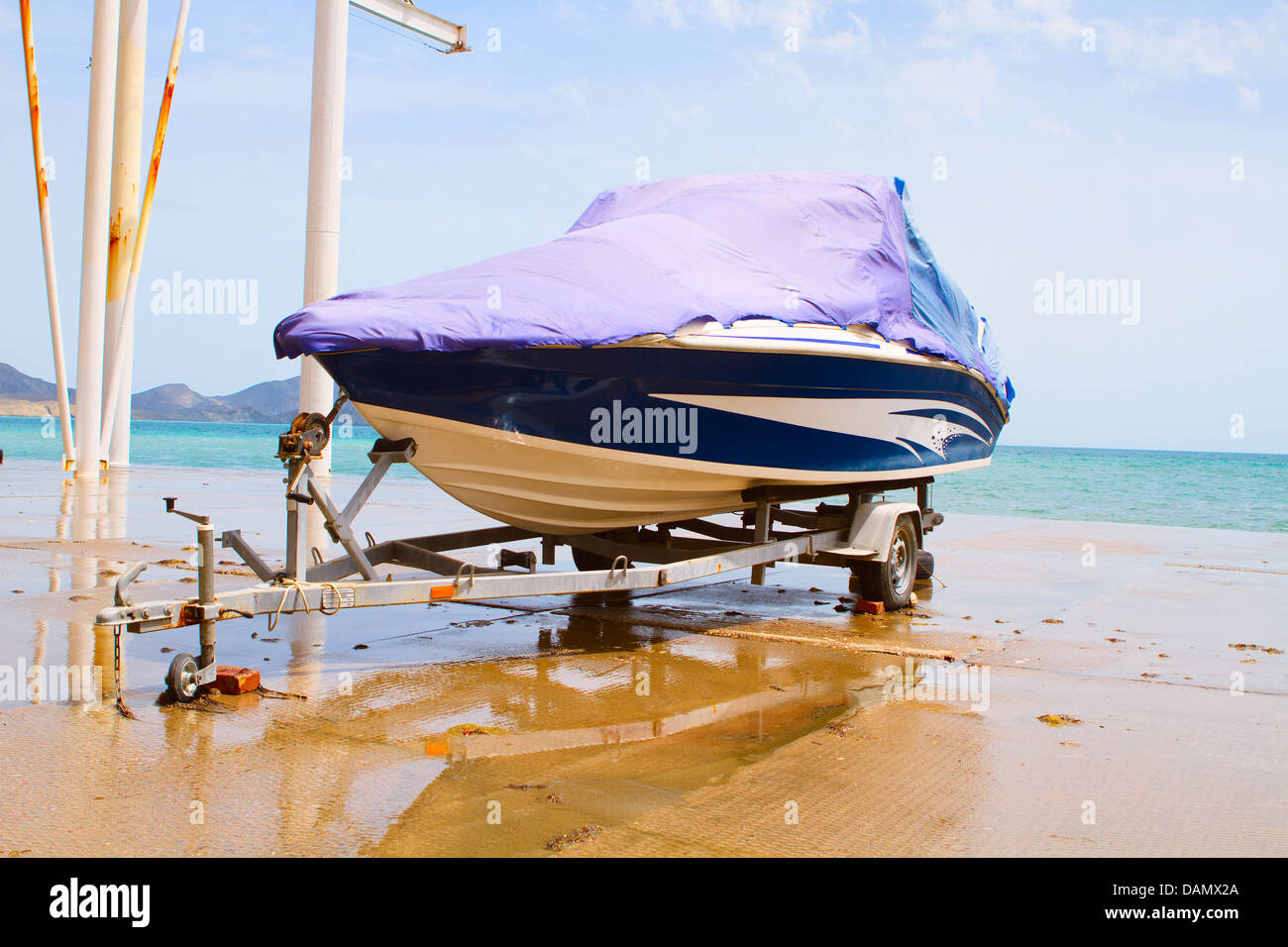 boat on mooring in storm Stock Photo - Alamy