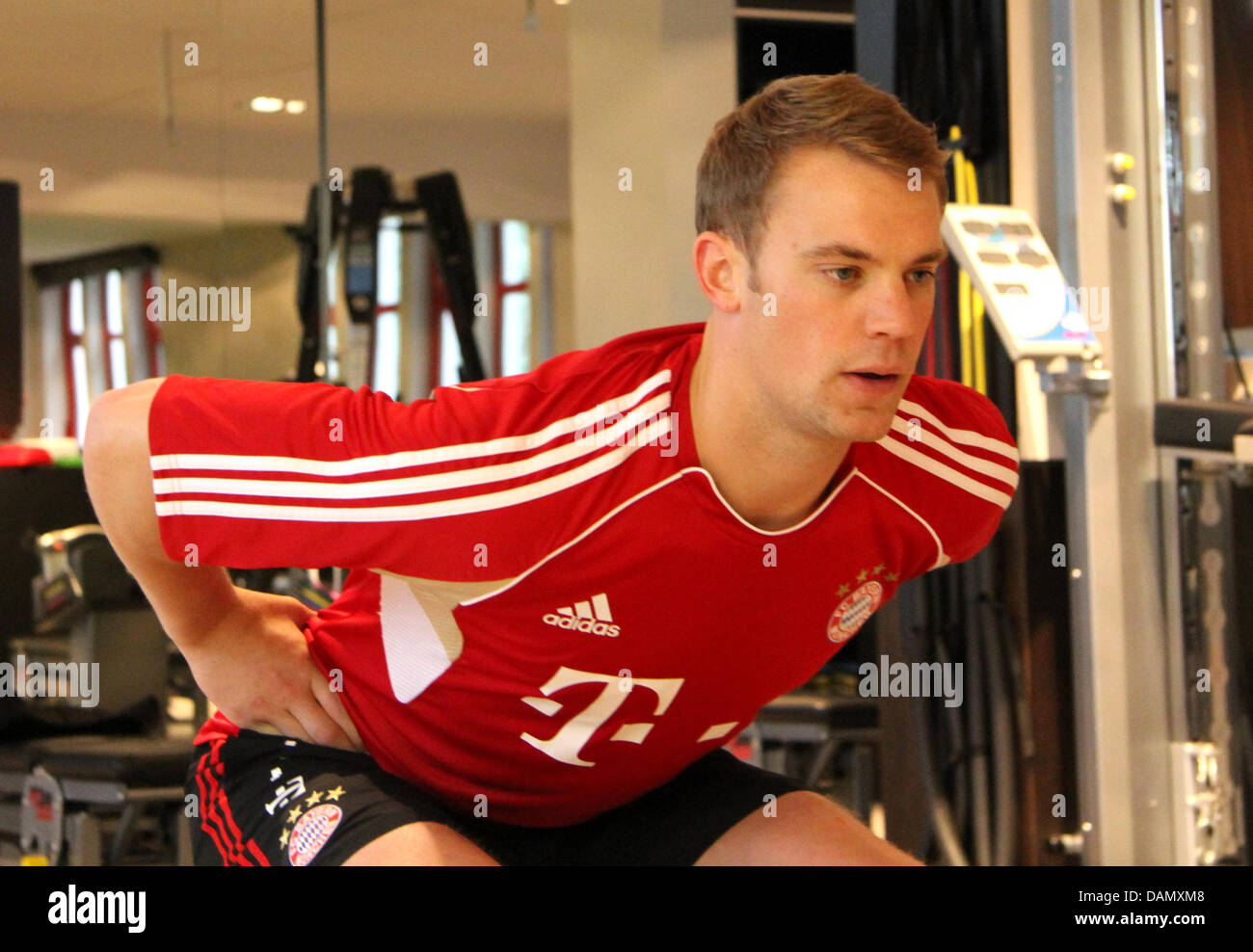 FC Bayern Munich's new goalkeeper Manuel Neuer exercises during a ...