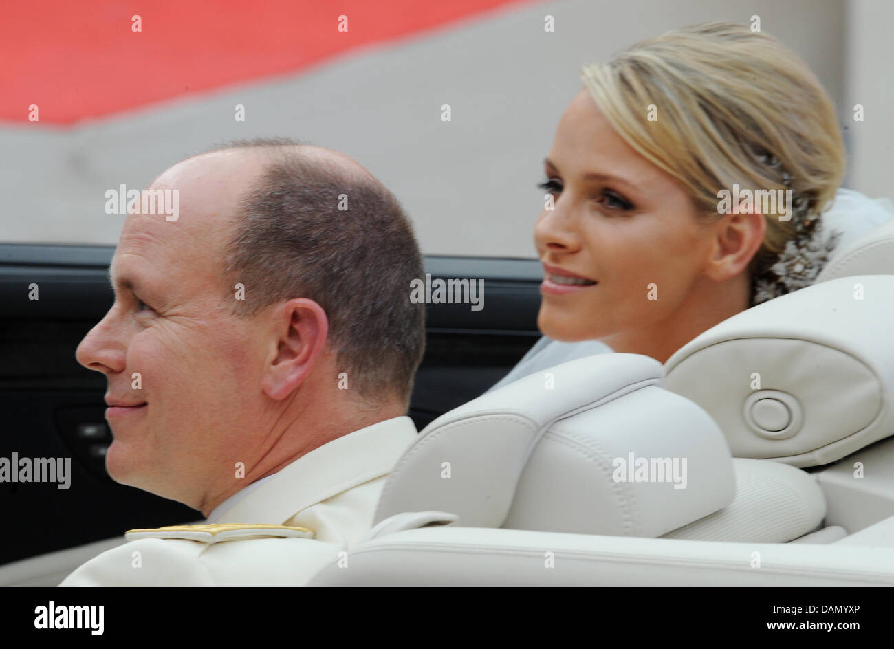 Prince Albert II of Monaco and his bride Princess Charlene after their ...