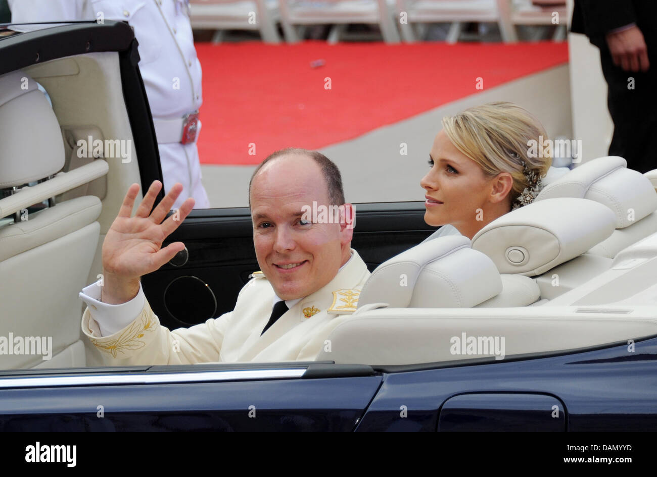 Prince Albert II of Monaco and his bride Princess Charlene after their ...