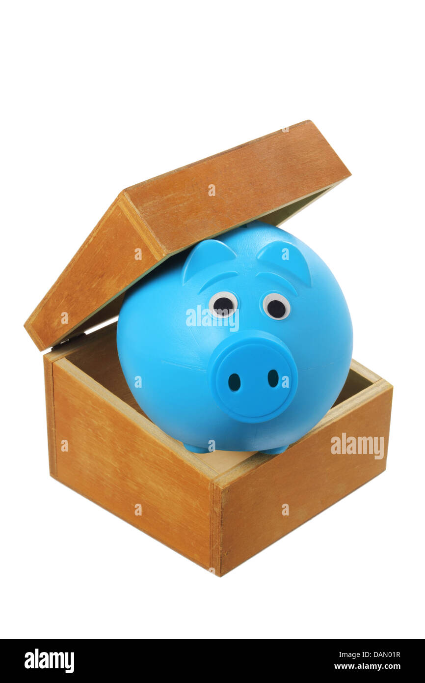 Piggy Bank in Box Stock Photo - Alamy