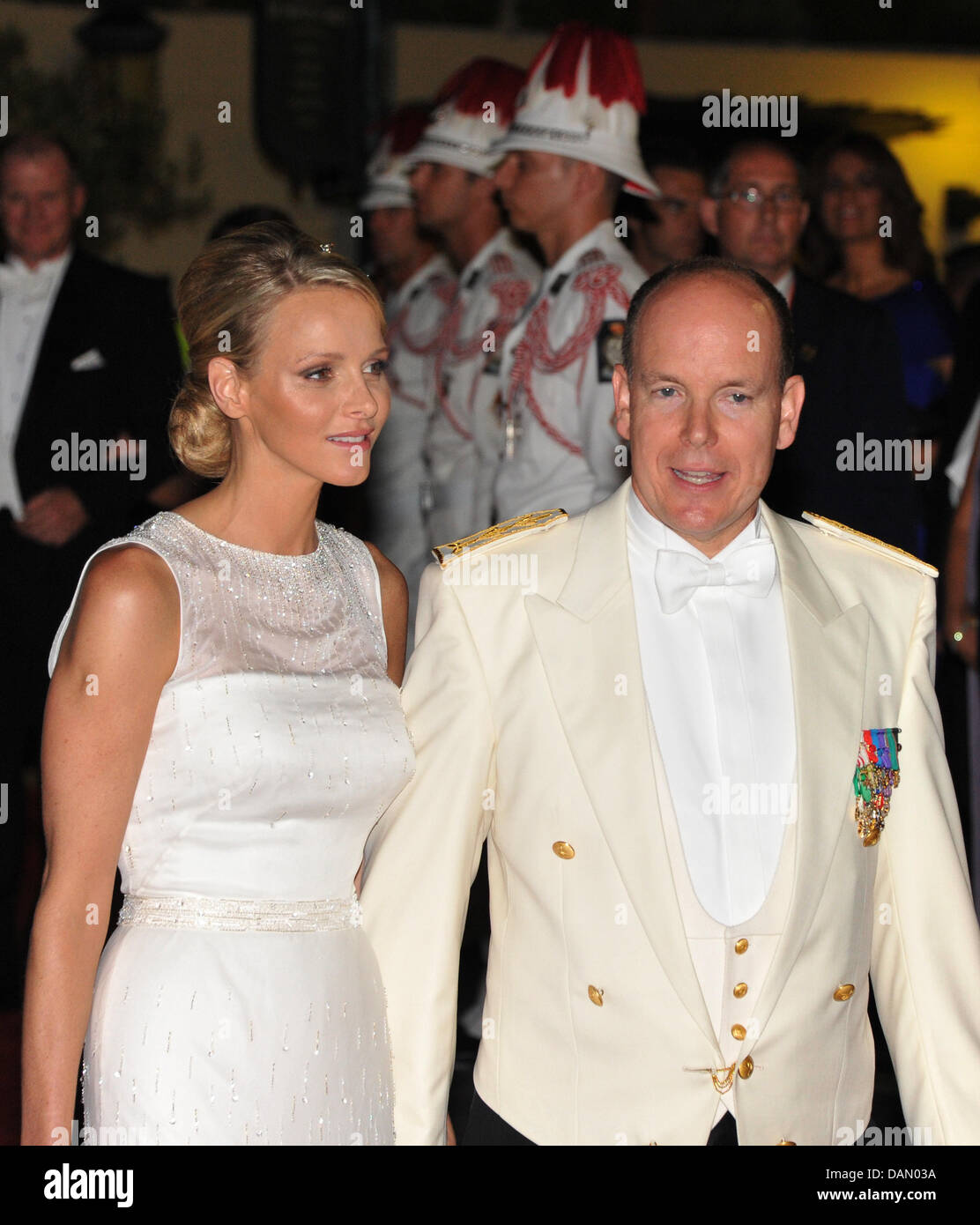 Prince Albert II and Princess Charlene of Monaco attend the official ...