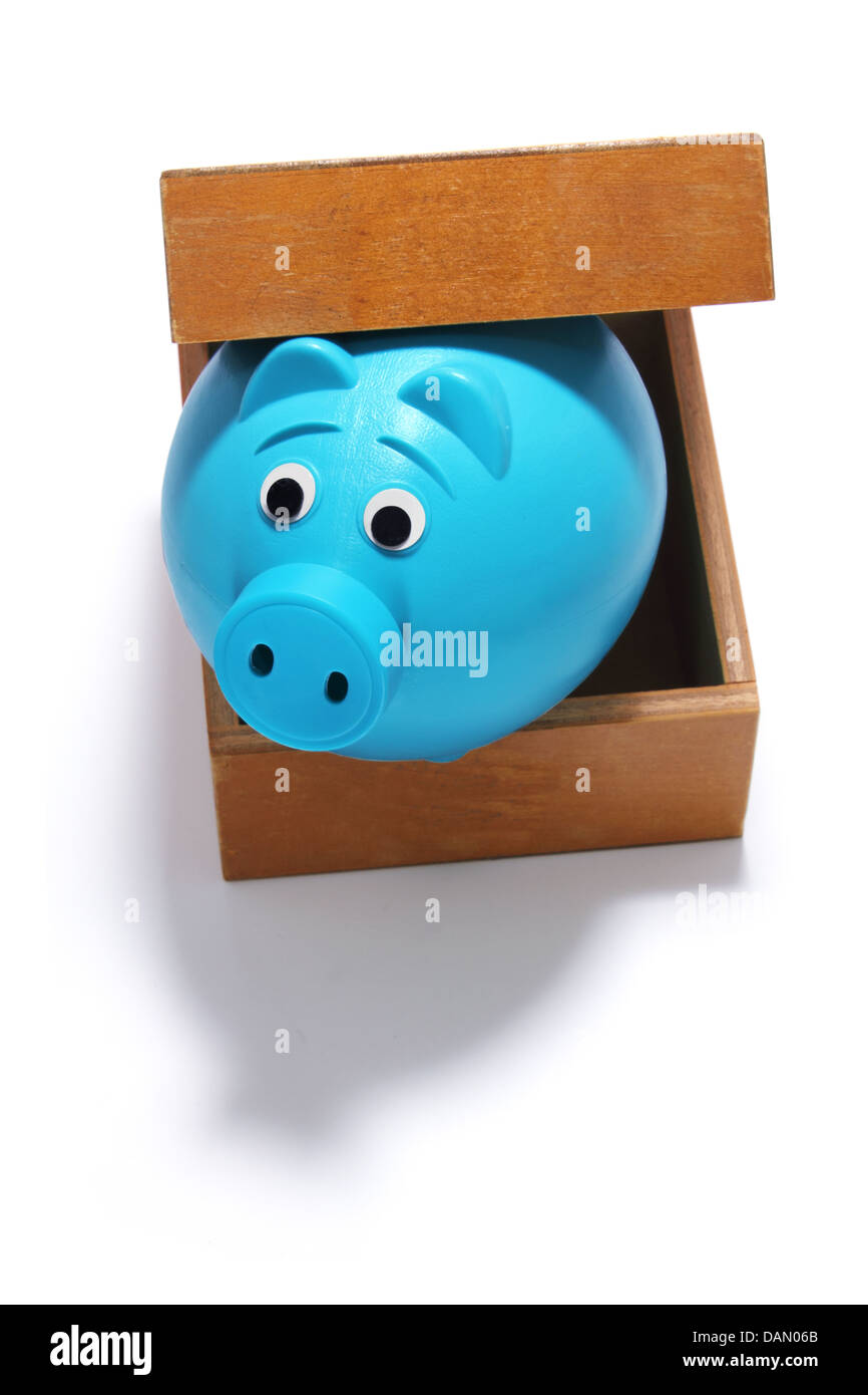 Piggy Bank in Box Stock Photo - Alamy