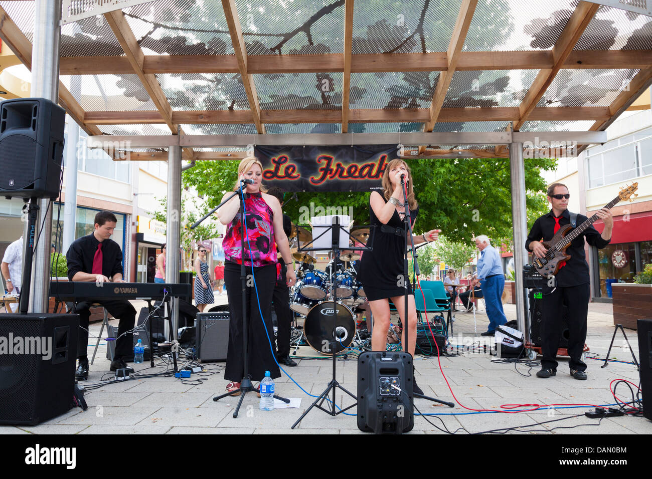 music band daytime town center gig Stock Photo - Alamy