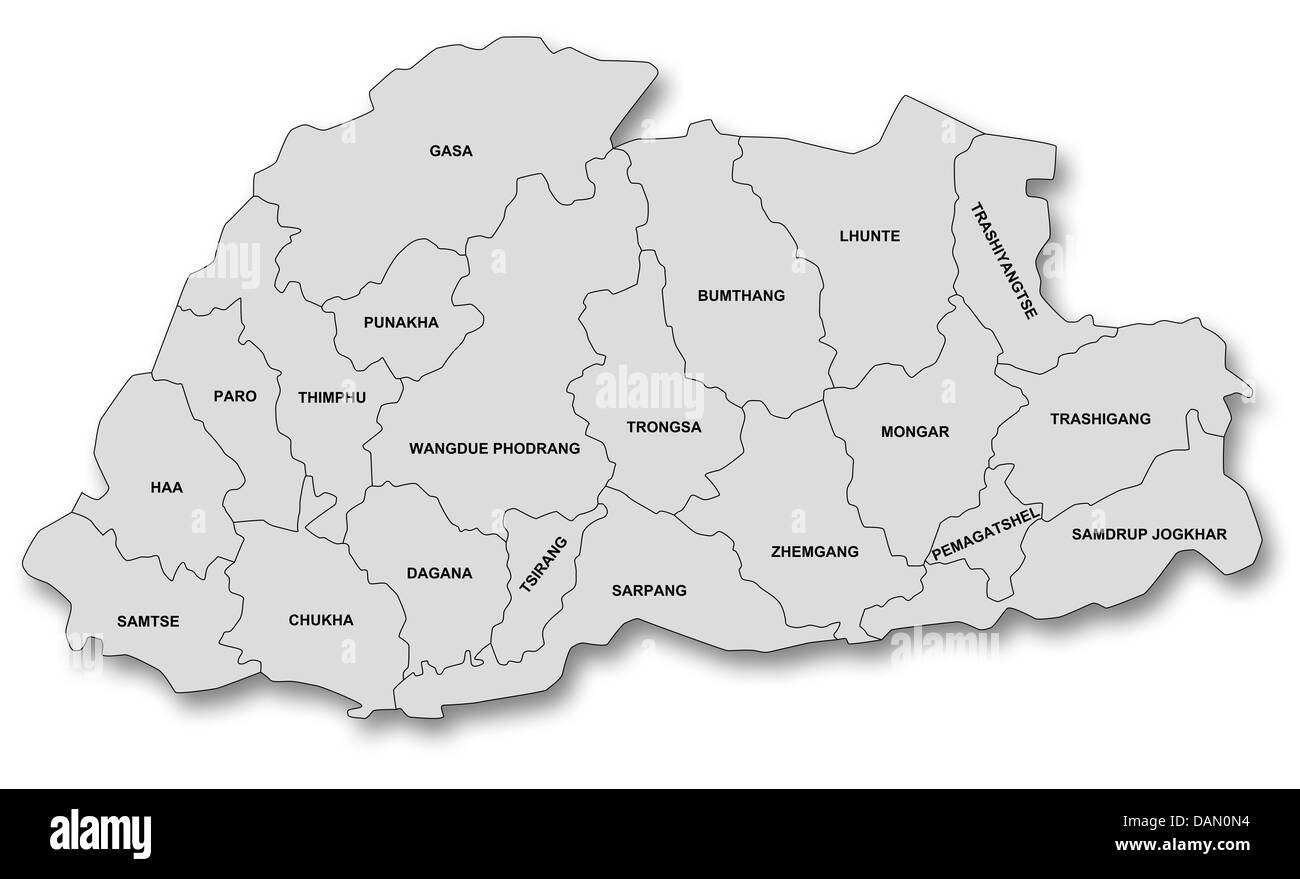 Map of bhutan hi-res stock photography and images - Alamy