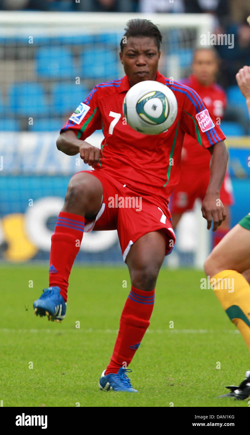Diala of Equatorial Guinea controls the ball during the Group D match ...