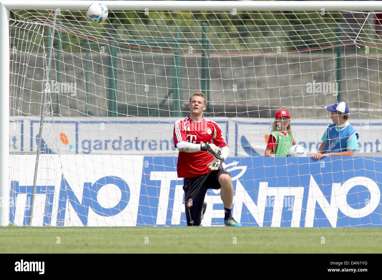 FC Bayern Munich's goalkeeper Manuel Neuer throws the ball during a ...