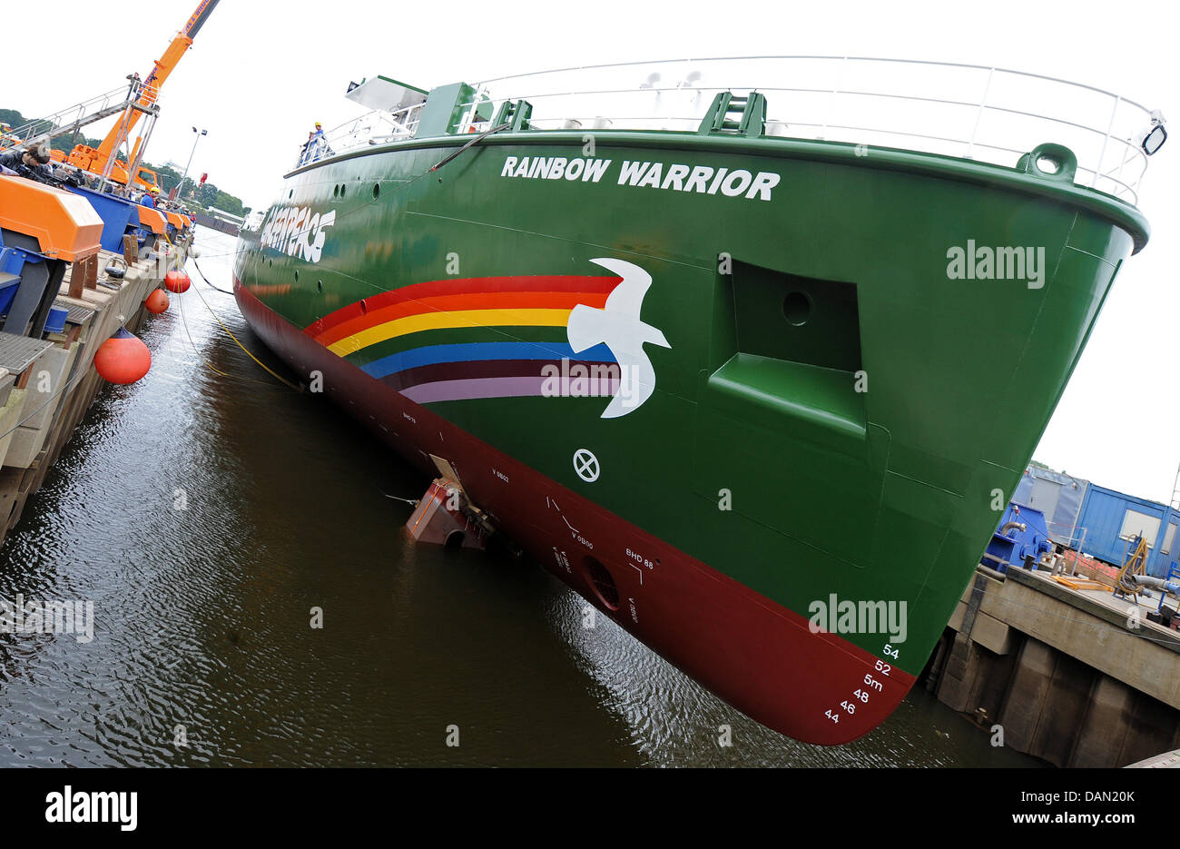 The new Greenpeace ship 'Rainbow Warrior III' is to be elevated into ...