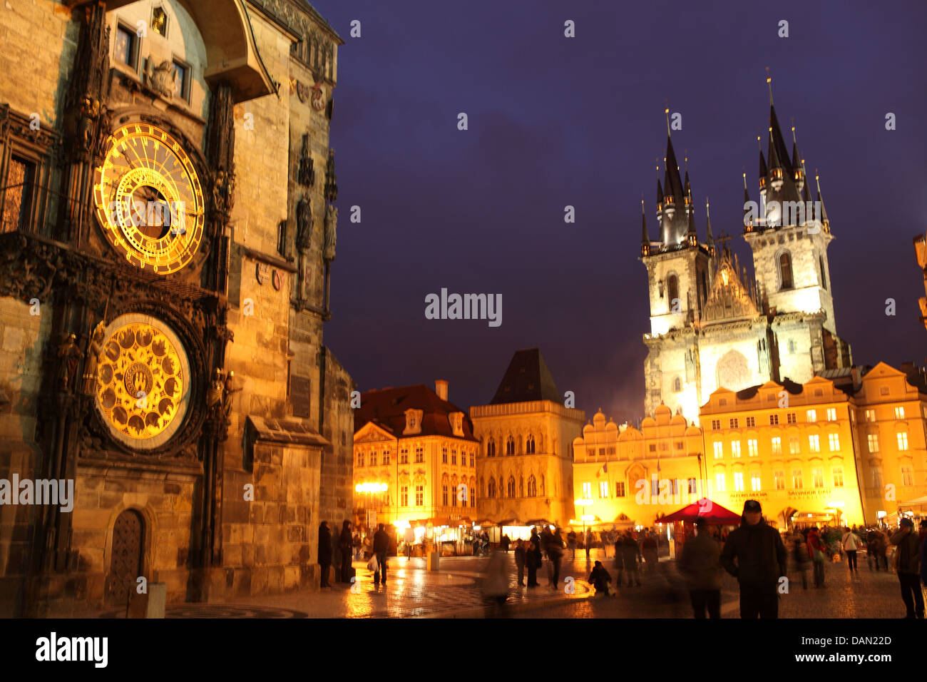 Prague city centre night center Stock Photo - Alamy