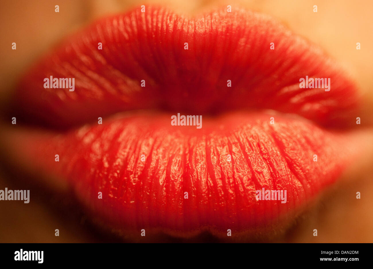 The lips of a woman form a kiss in Cologne, Germany, 10 February 2011 ...