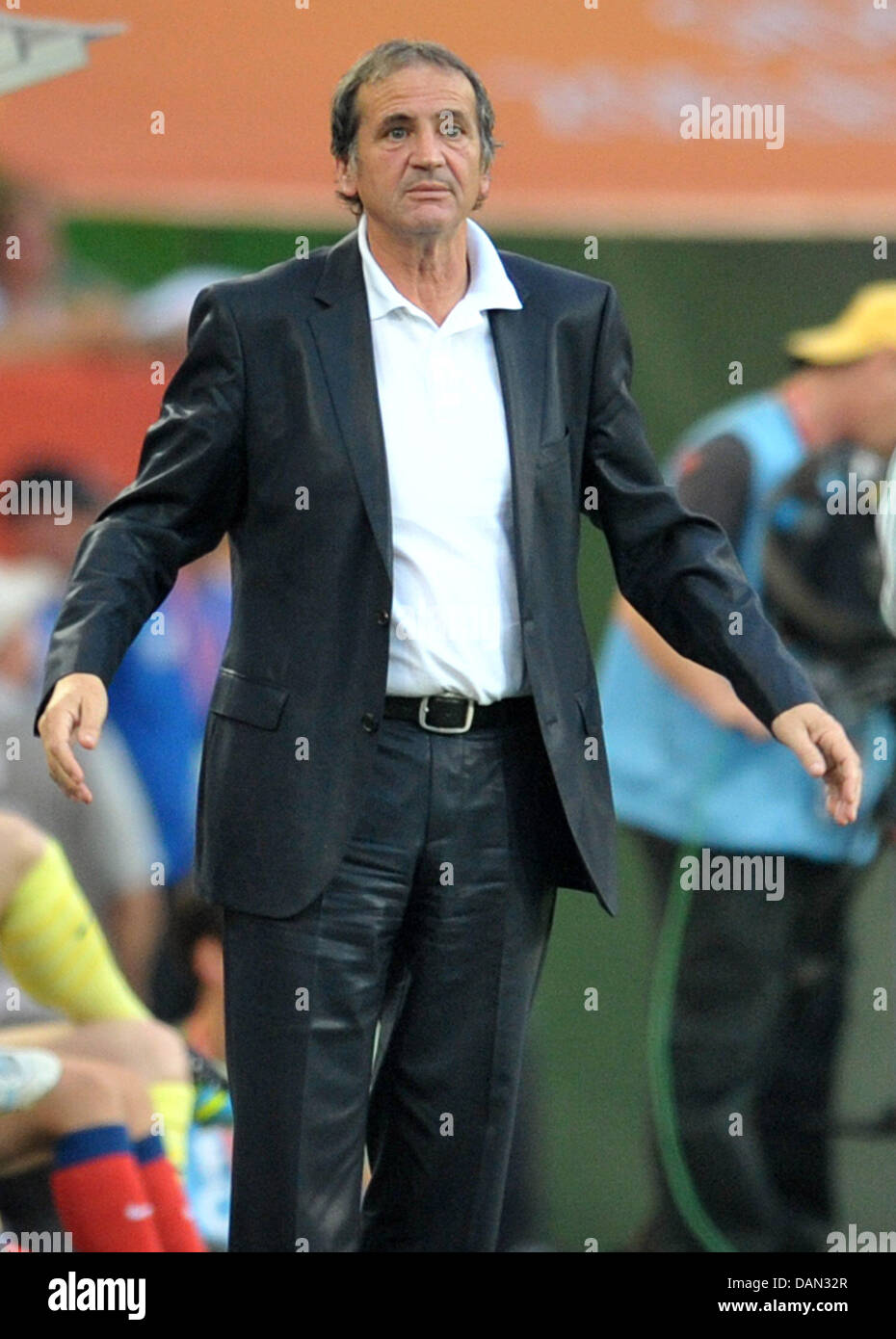 French coach Bruno Bini gestures during the Group A match France ...