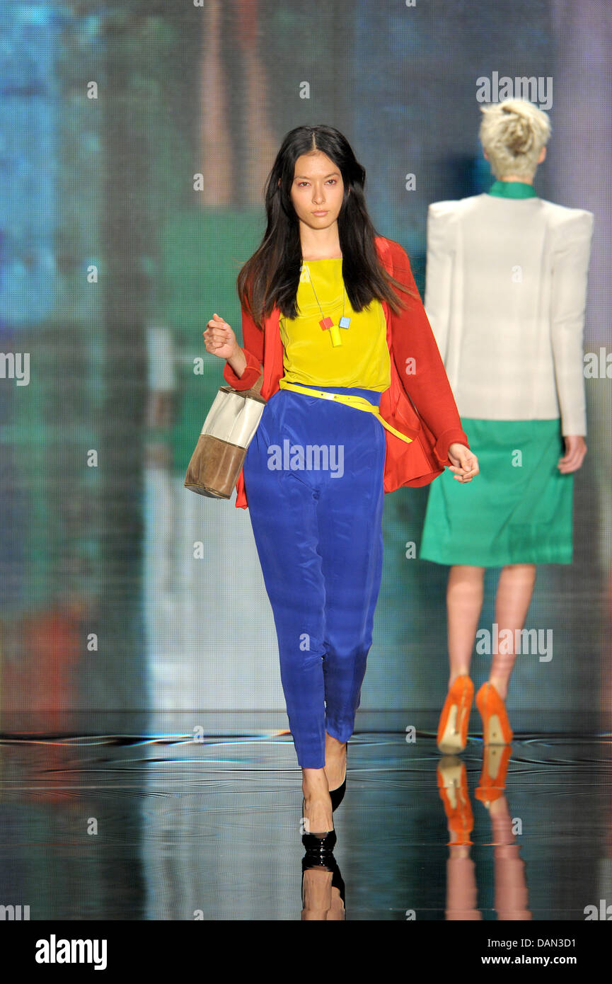 Models present creations of German designer Alexandra Kiesel at the ...