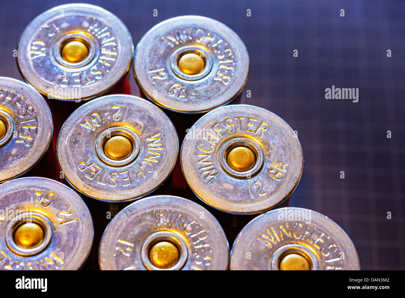 Shotgun shells ammunition, close up Stock Photo - Alamy