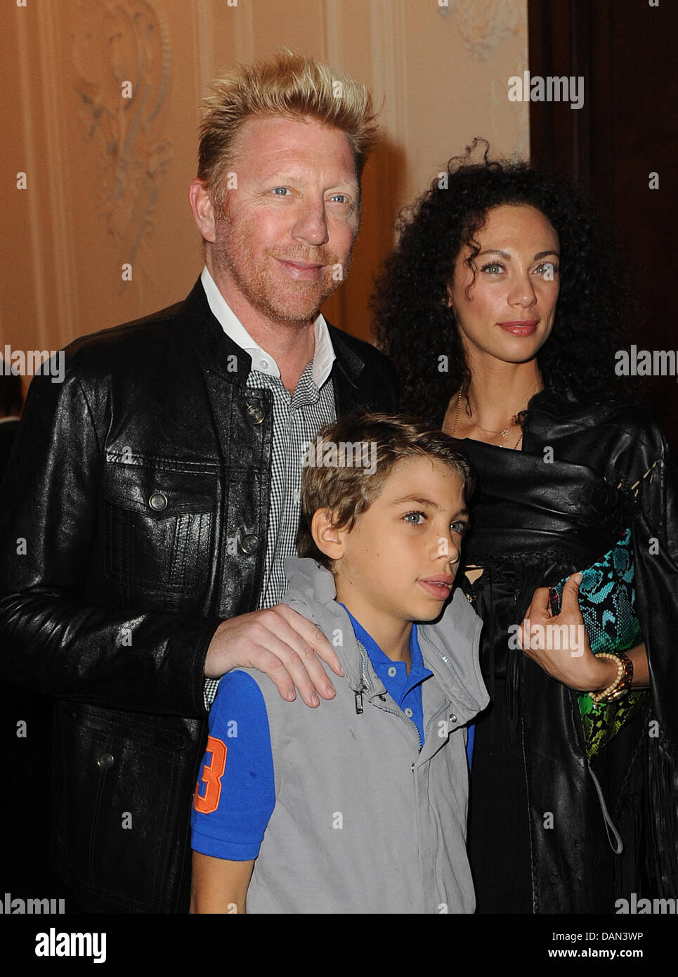 Former tennis player Boris Becker, his wife Lilly and his son Elias ...