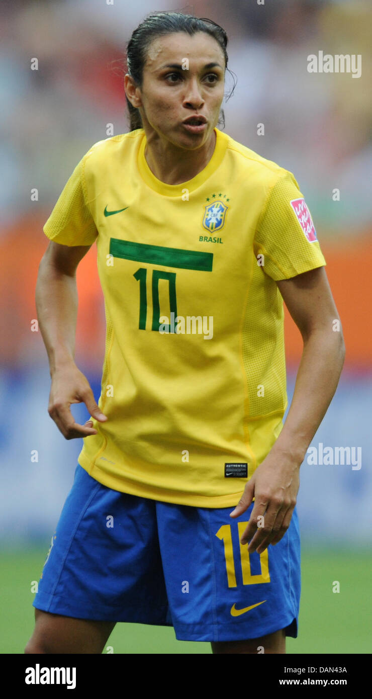 Marta of Brazil fight is pictured during the Group D match Equatorial ...