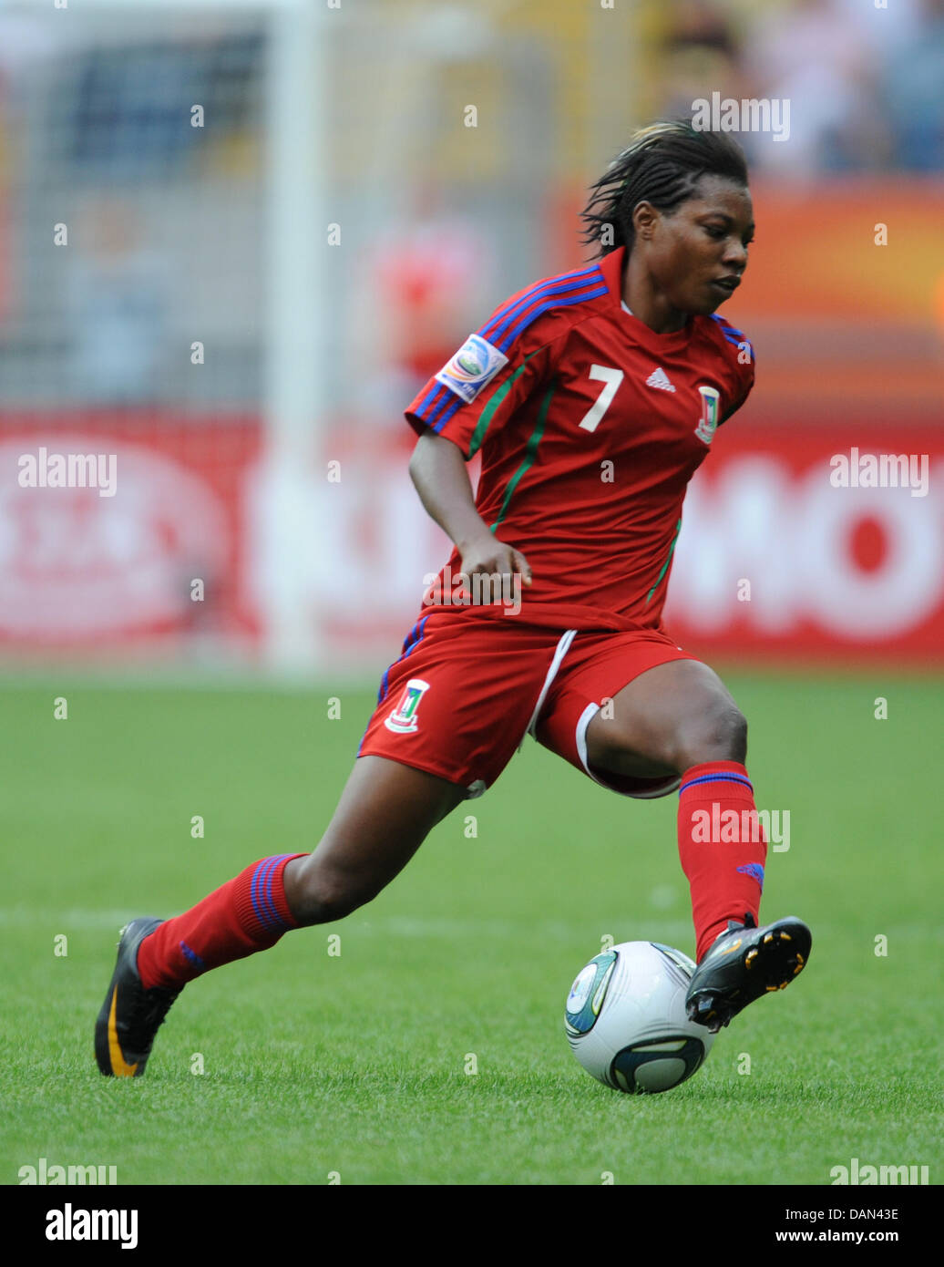 Diala of Equatorial Guinea in action during the Group D match ...