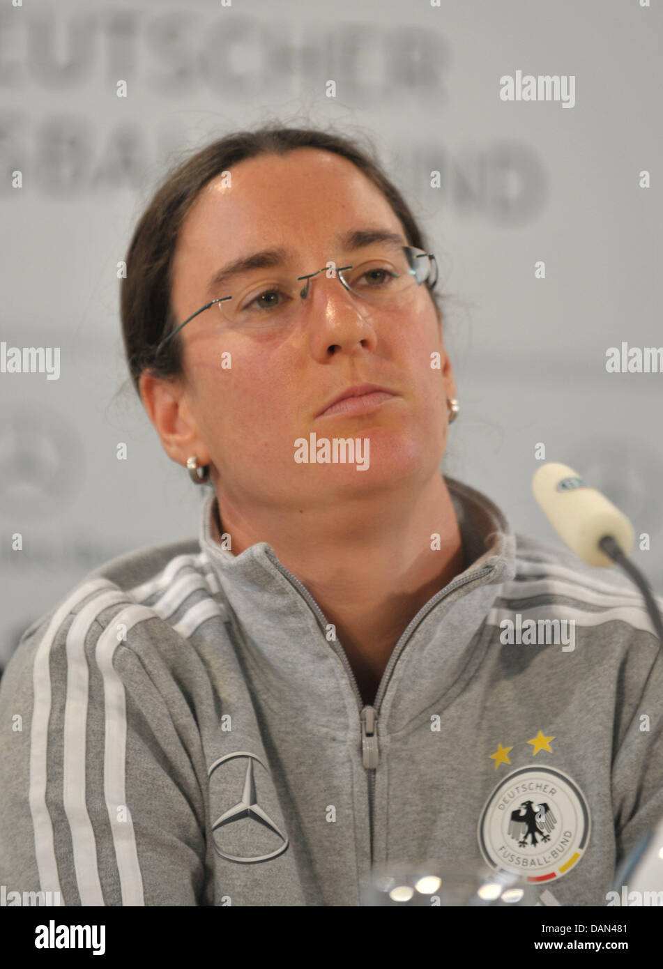 German national soccer player Birgit Prinz attends a press conference ...