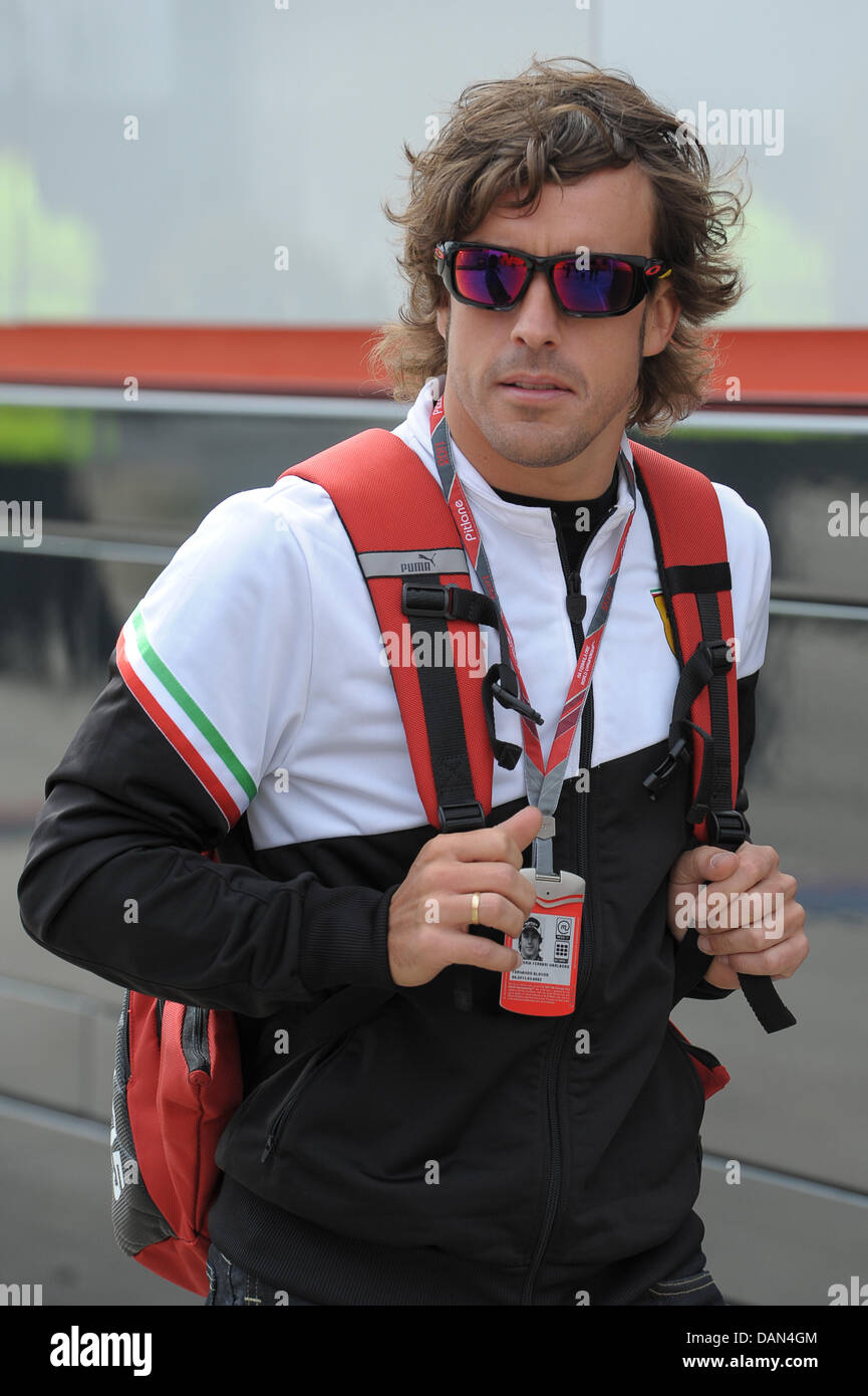 Spanish Formula One driver Fernando Alonso of Ferrari arrives the ...
