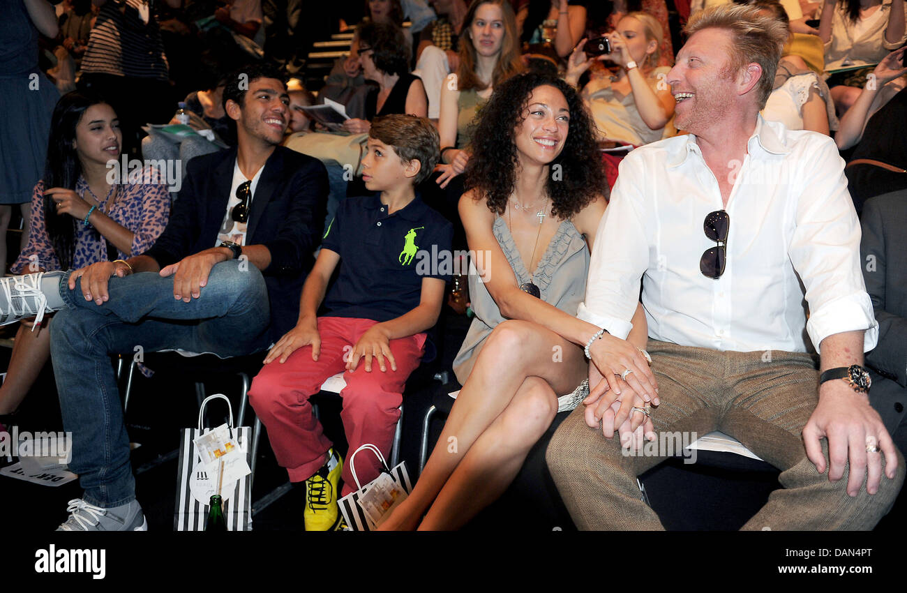 Former tennis player Boris Becker (2nd R-L), his wife Lilly, his sons ...
