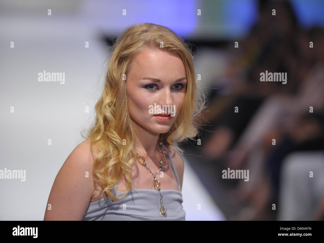 A model presents a creation at the Julia Starp show offsite the ...