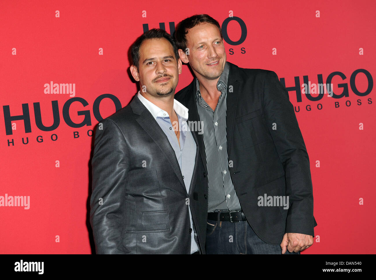 Actors Moritz Bleibtreu (L) and Wotan Wilke Moehring arrive for Hugo ...