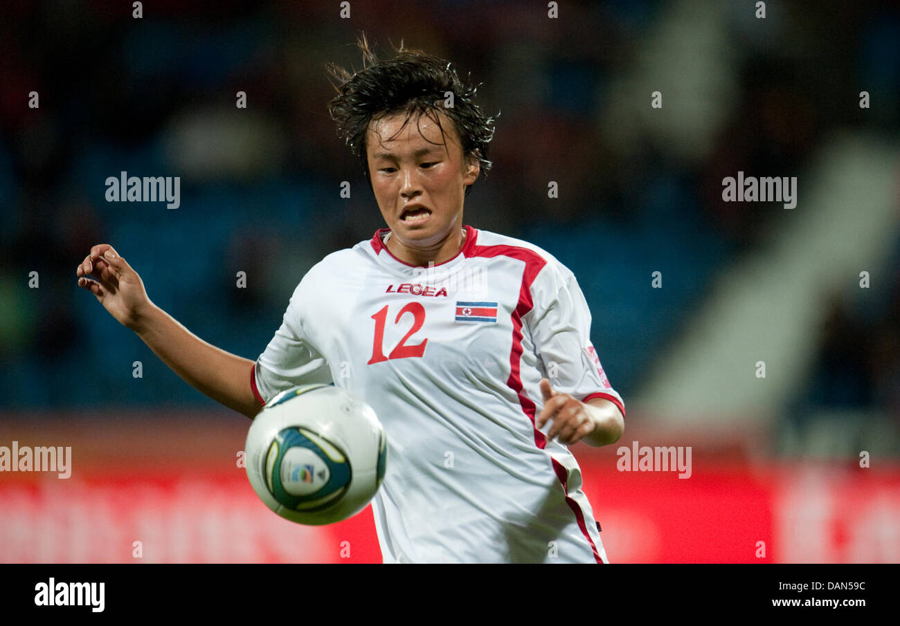 Jon Myong Hwa of North Korea during the Group C match North Korea ...