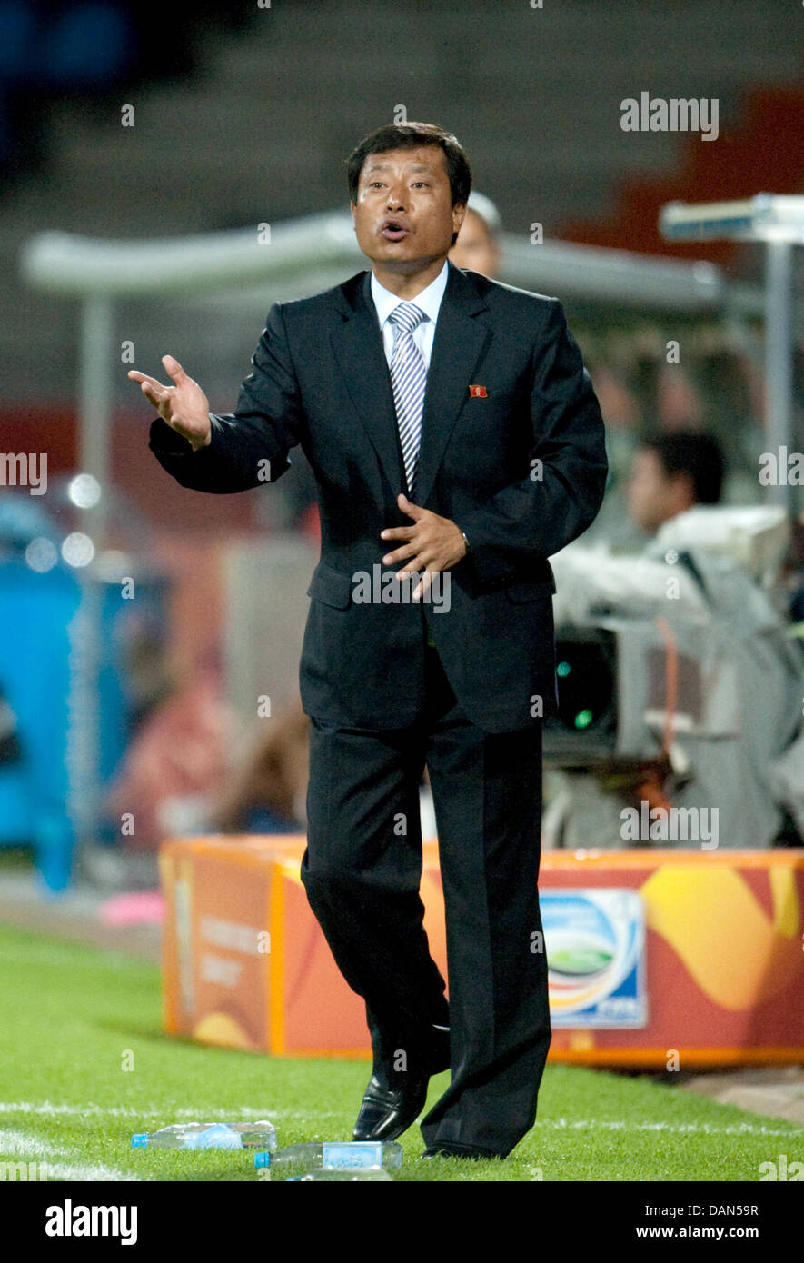 Coach Kim Kwang Min of North Korea during the Group C match North Korea ...