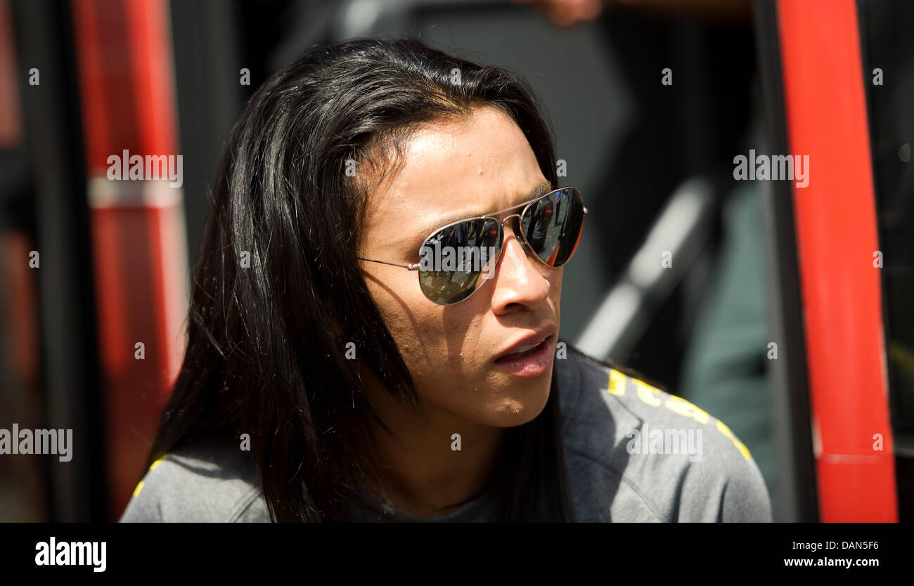 The Brasilian national player Marta arrive for a photo call of the ...