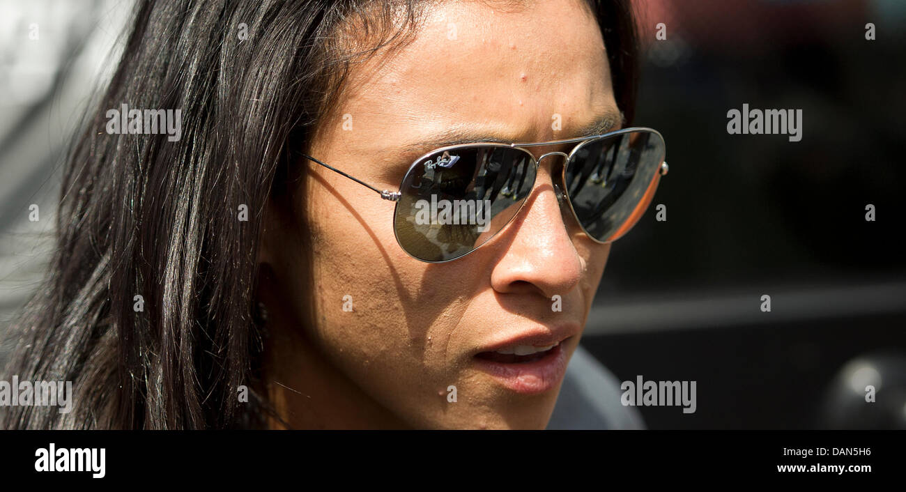 The Brasilian national player Marta arrive for a photo call of the ...