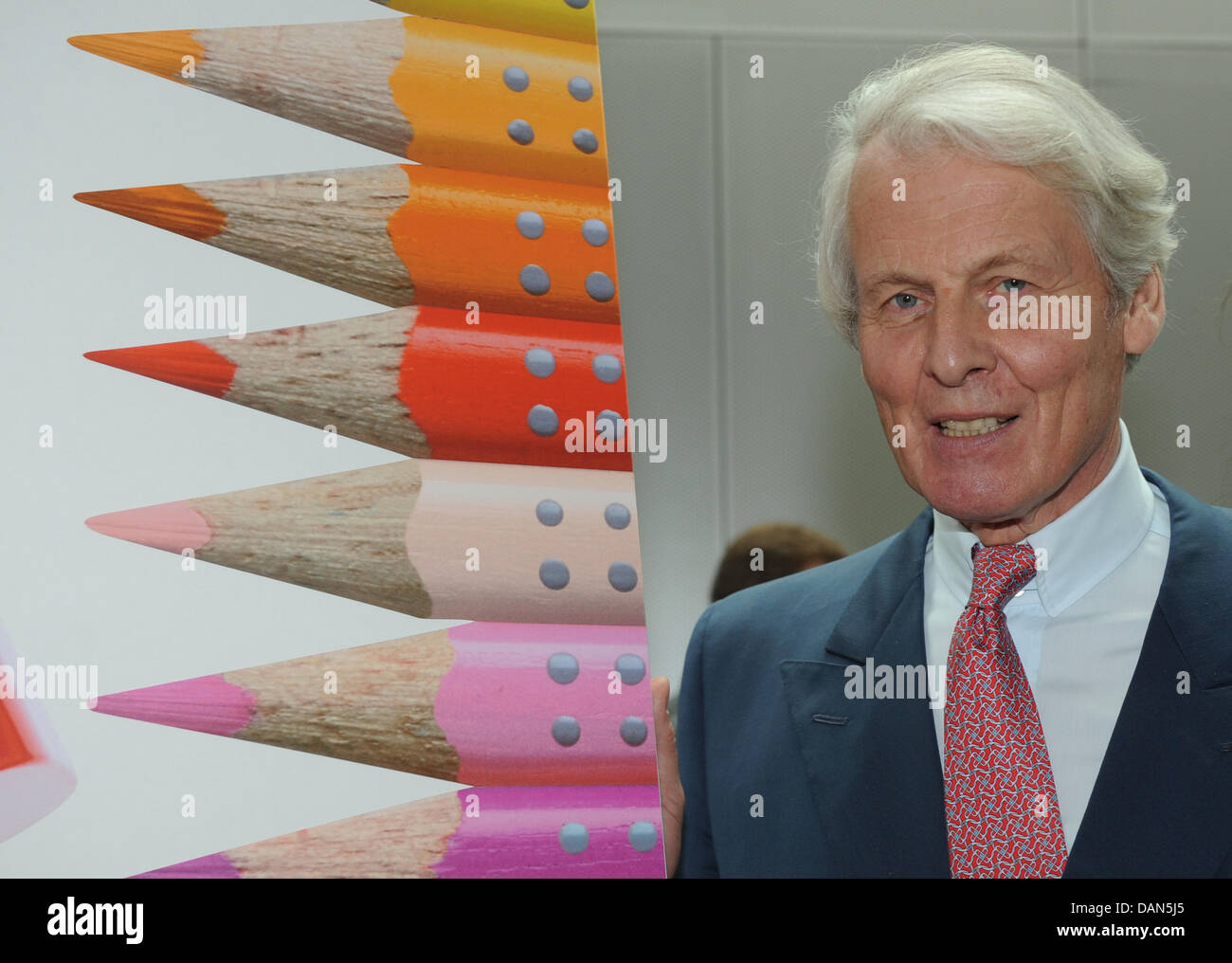 Head of the company Anton Wolfgang Duke of Faber Castell poses next to ...