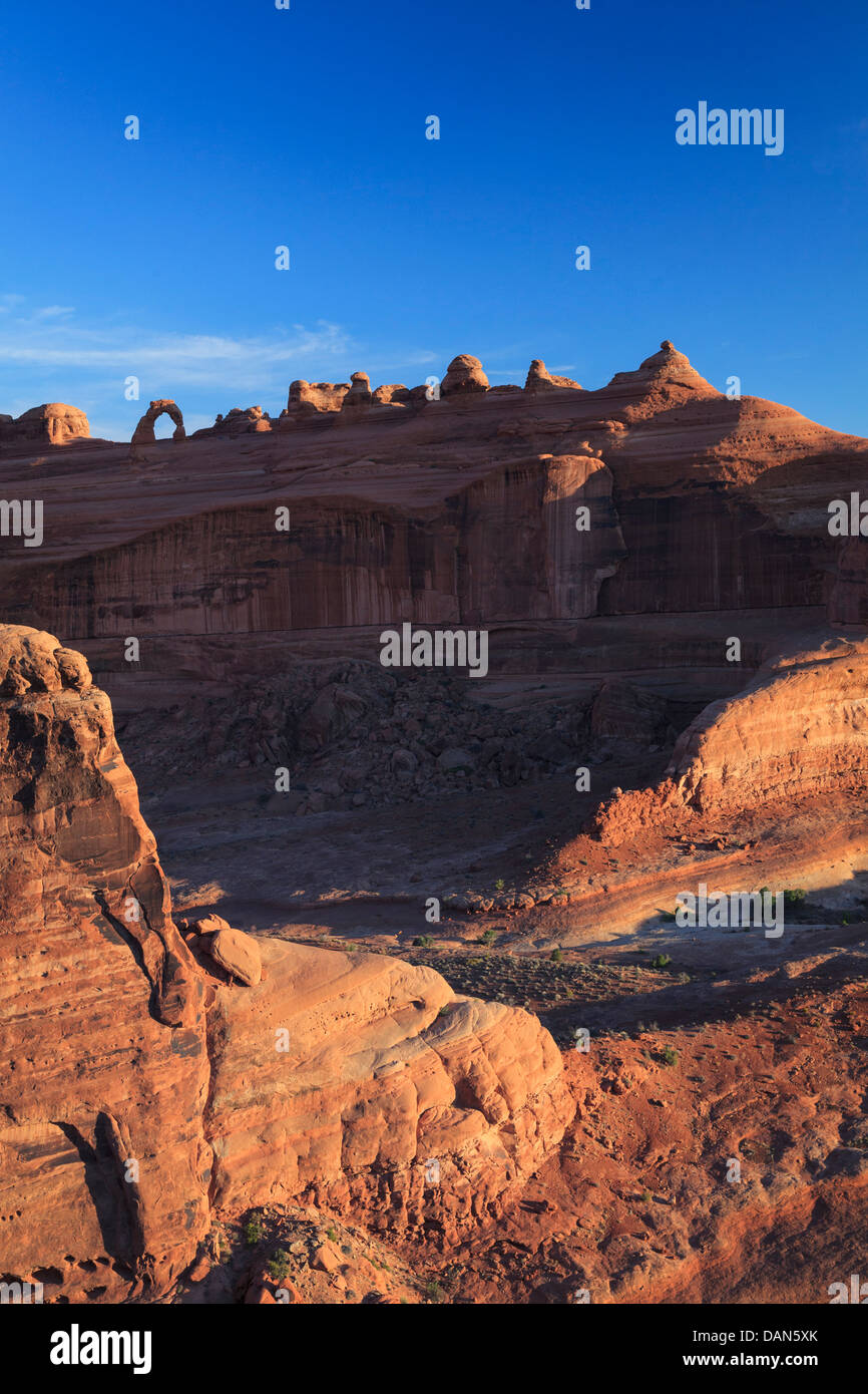 USA, Utah, Moab, Arches National Park, Delicate Arch from Lower ...