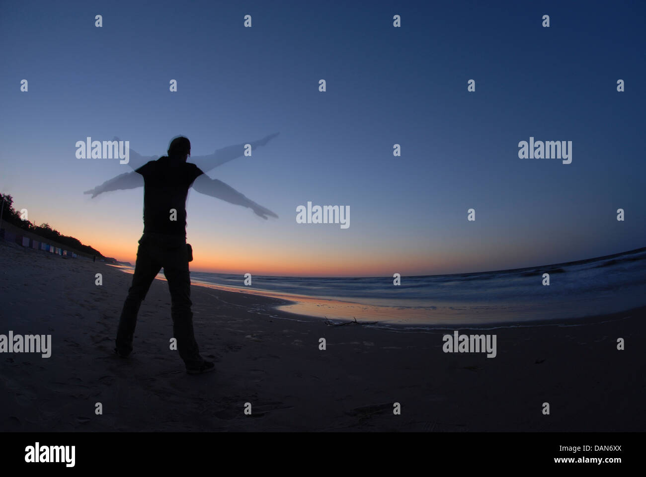 Man flapping his arms at baltic sea hi-res stock photography and images ...