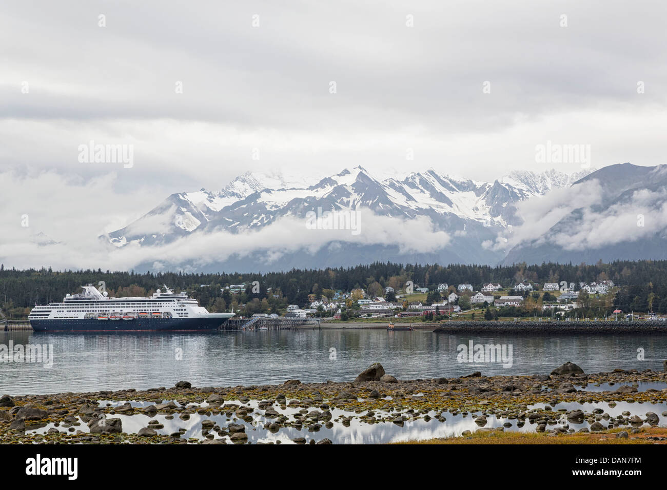 USA, Alaska, Cruise ship in harbour of Haines at Alaska Panhandle Stock ...