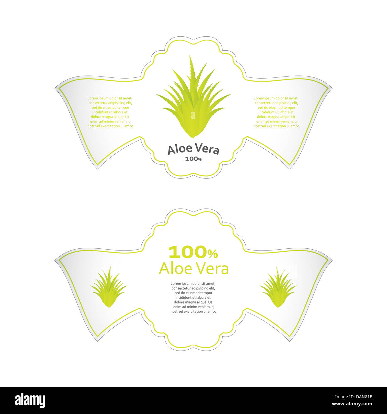 aloe vera labels with special design Stock Photo - Alamy