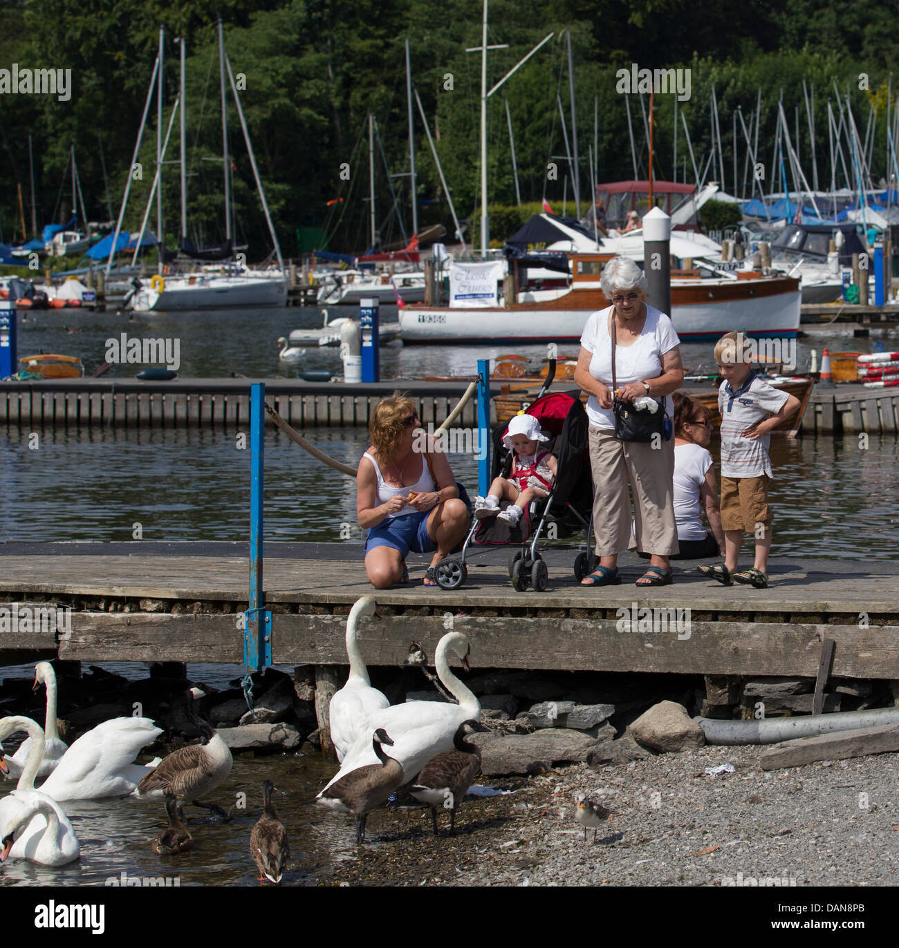 Bowness, UK. 16th July, 2013. Sunny weather at Bowness on Lake ...