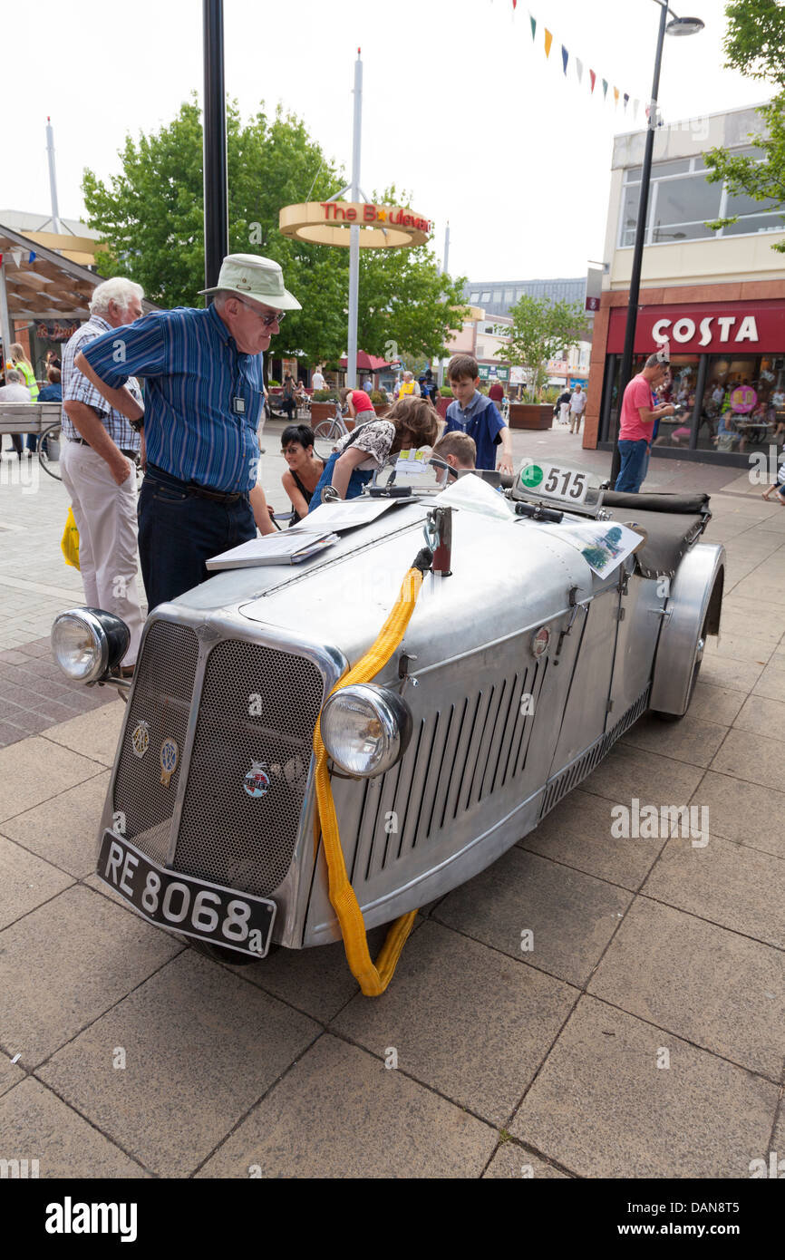 old 3 wheeler classic car on display at show Stock Photo - Alamy