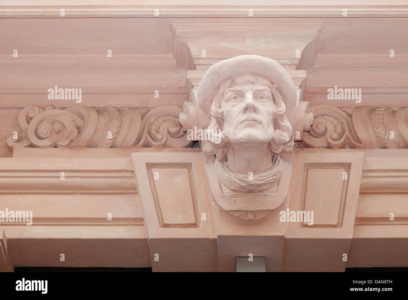 Portrait in stone, decoration of a Manor house in Merano,South Tyrol ...