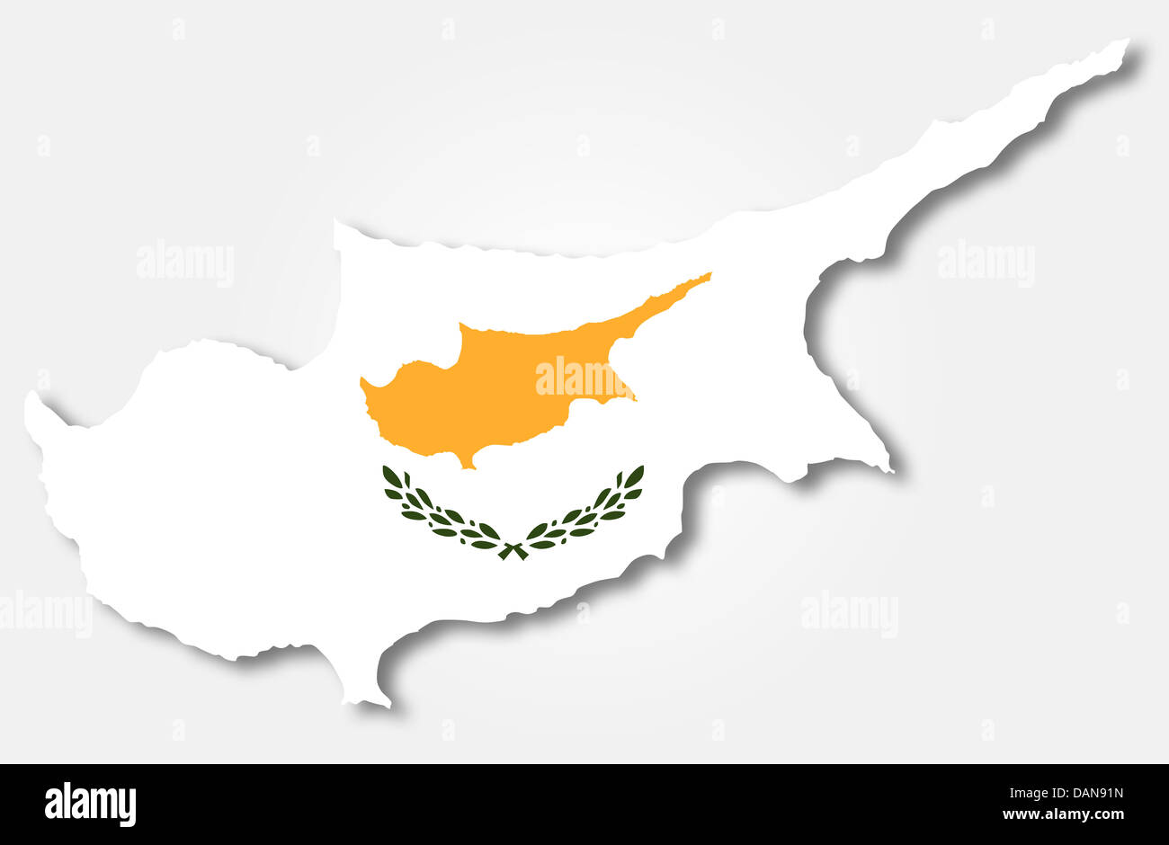 Map and flag of Cyprus Stock Photo - Alamy