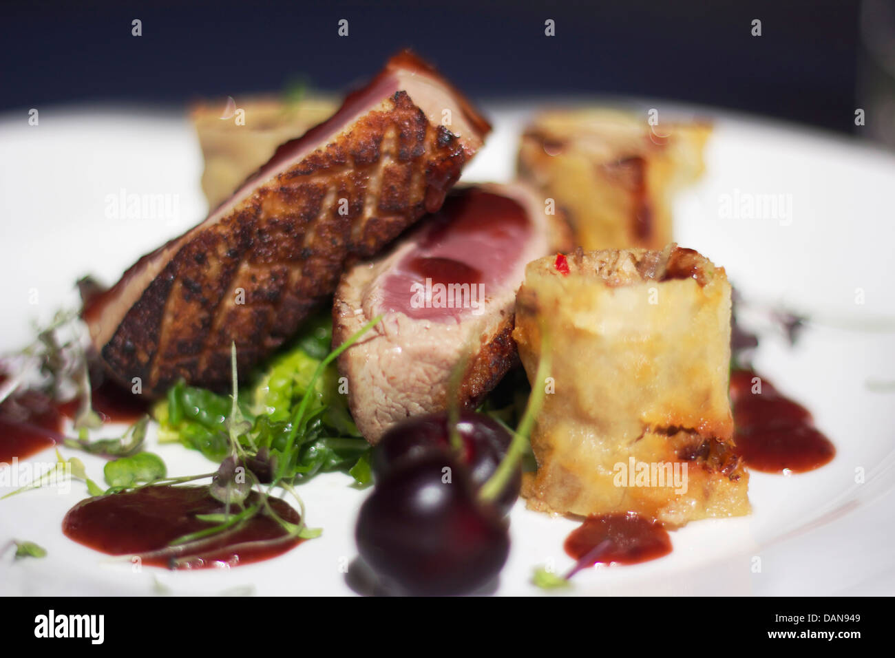 Duck pan seared Stock Photo - Alamy