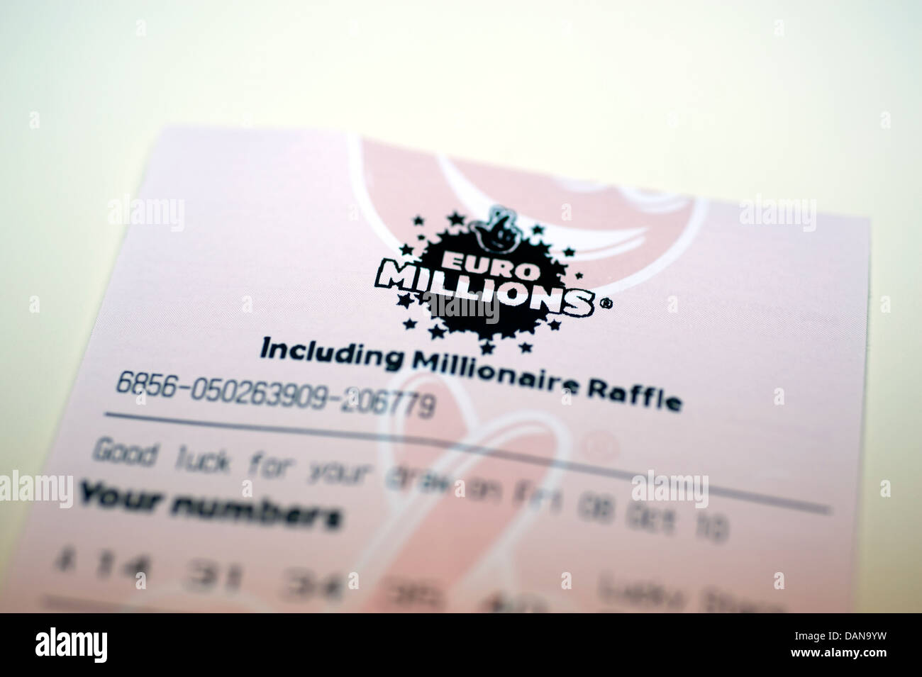 UK Euro Millions Lottery Ticket Stock Photo - Alamy