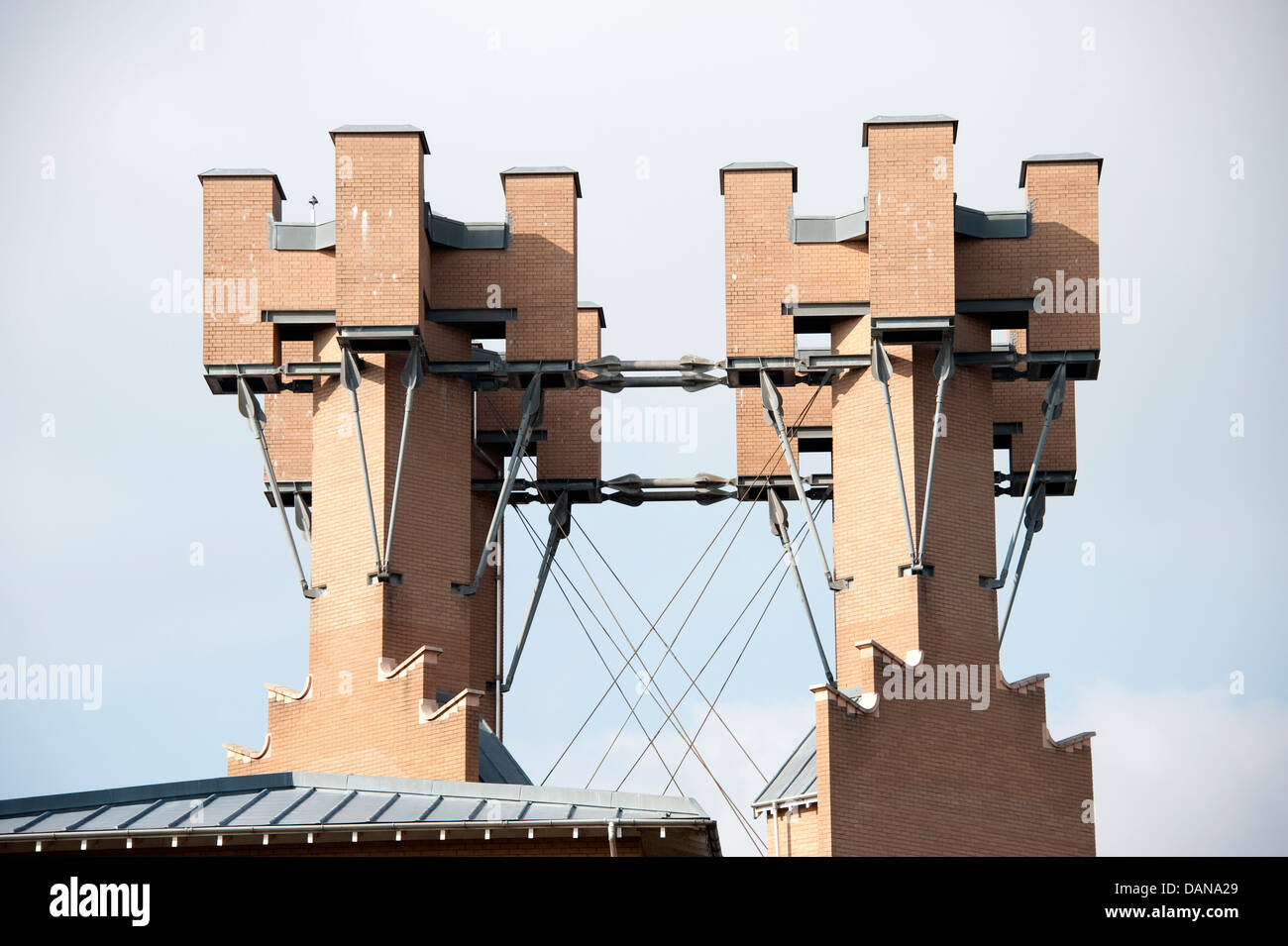 Ornate Modern Angular Architecture Chimney Pots Stock Photo - Alamy