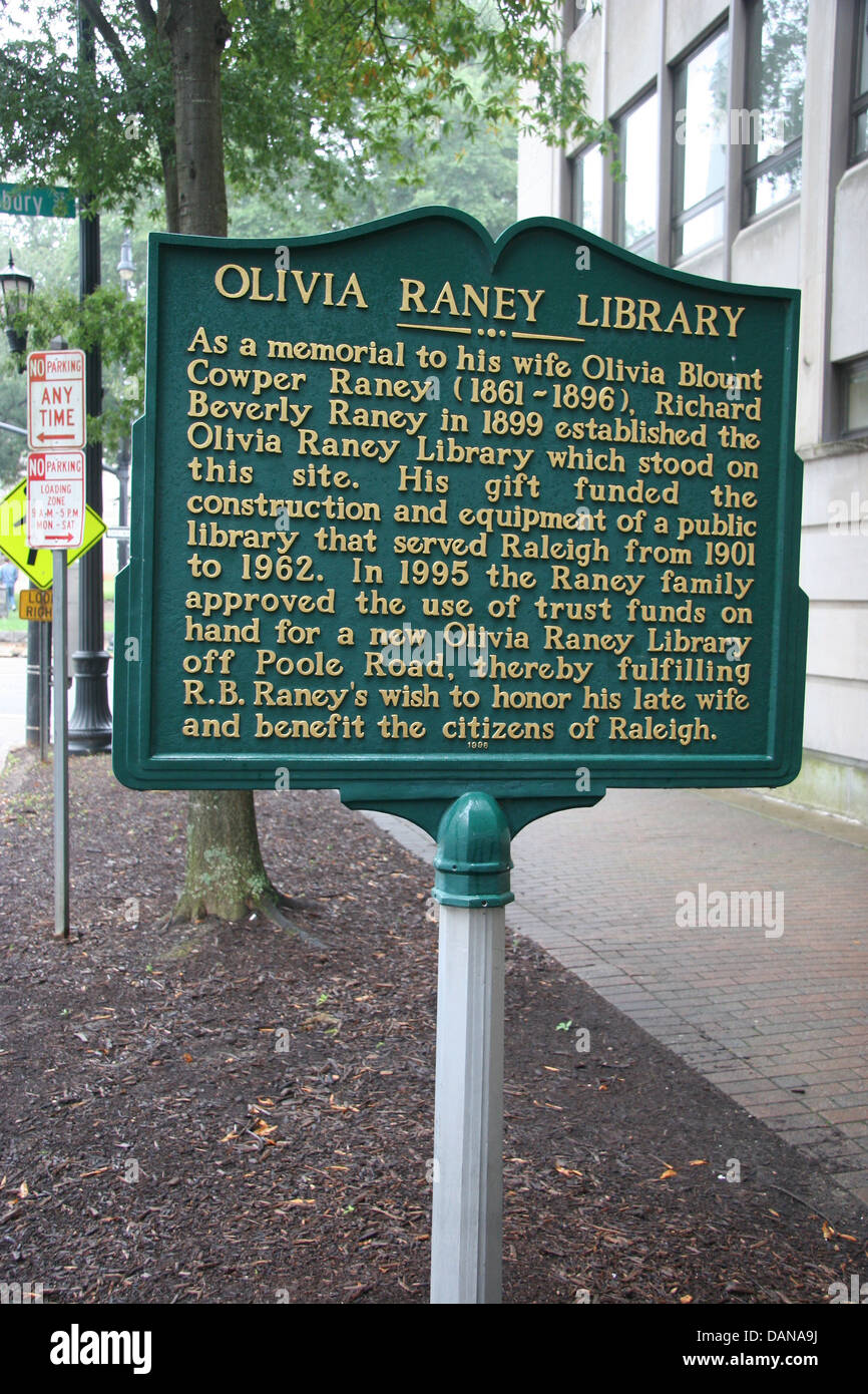 OLIVIA RANEY LIBRARY As a memorial to his wife Olivia Blount Cowper ...