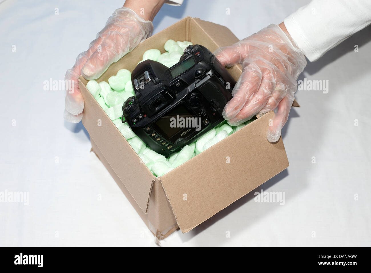 DSLR Camera Digital Being packed for safe shipping Stock Photo - Alamy