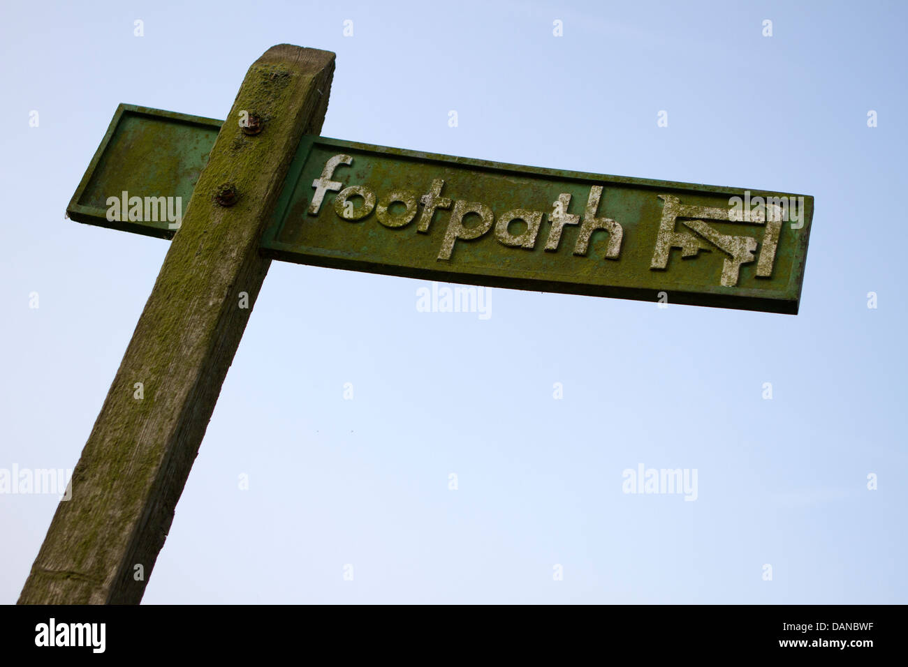 Old footpath sign Stock Photo - Alamy