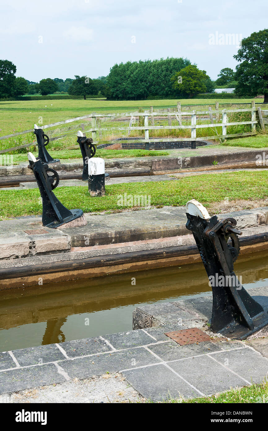The Gates and Mechanism of Lock 59 on The Trent and Mersey Canal near ...