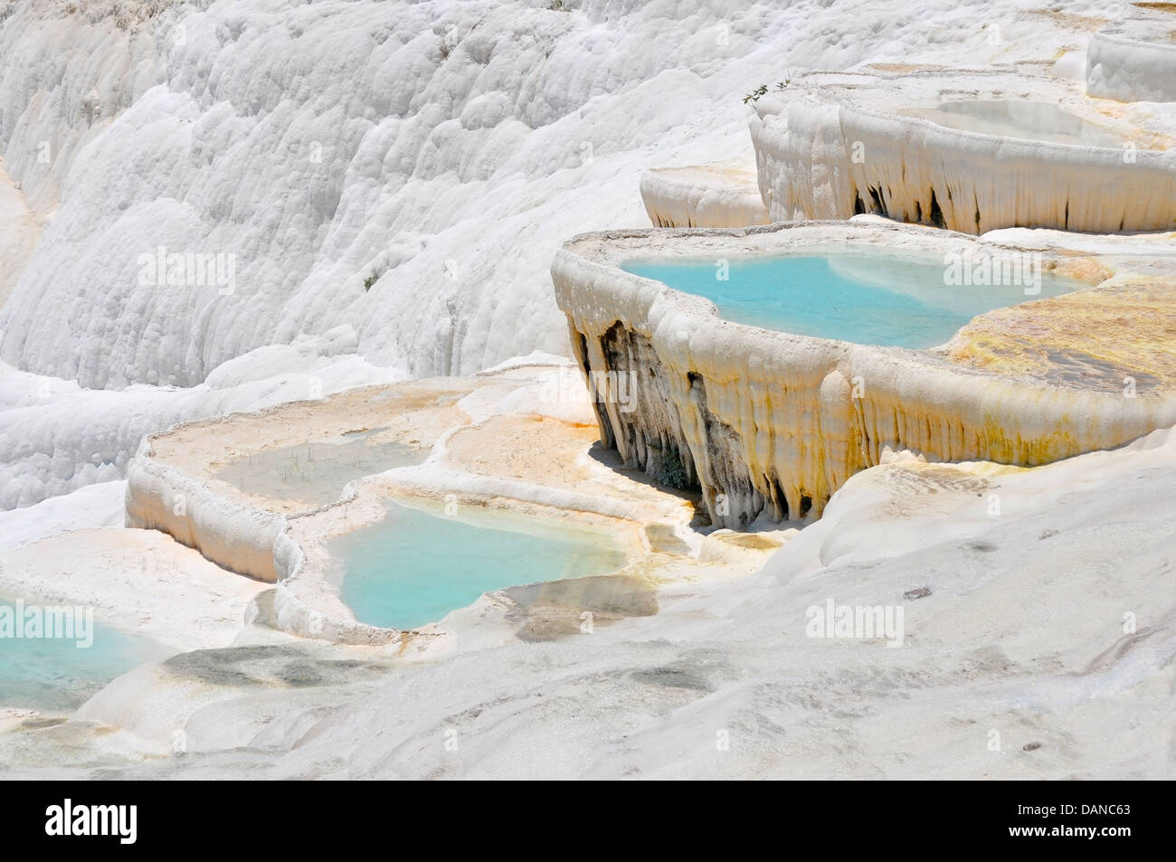 Travertine pools and terraces in Pamukkale Turkey Stock Photo - Alamy